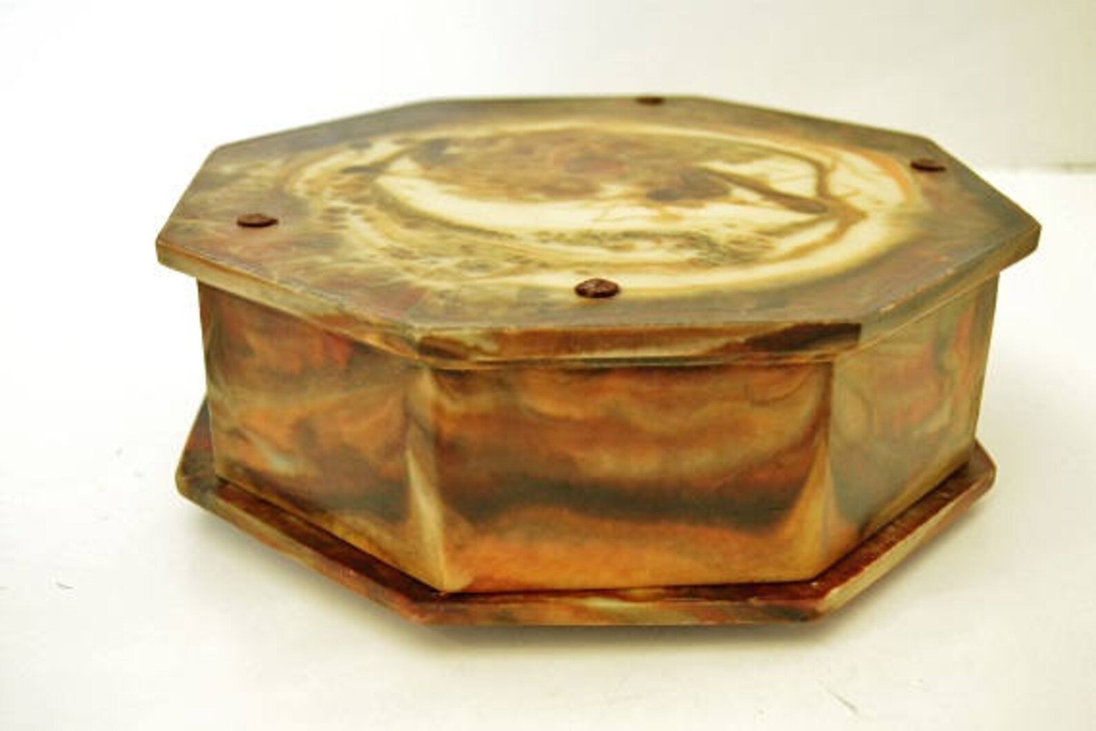 Warm Natural Colors Incolay Stone Octagon Jewelry Box - Etsy