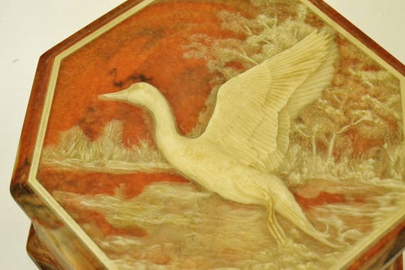 Warm Natural Colors Incolay Stone Octagon Jewelry Box - Etsy