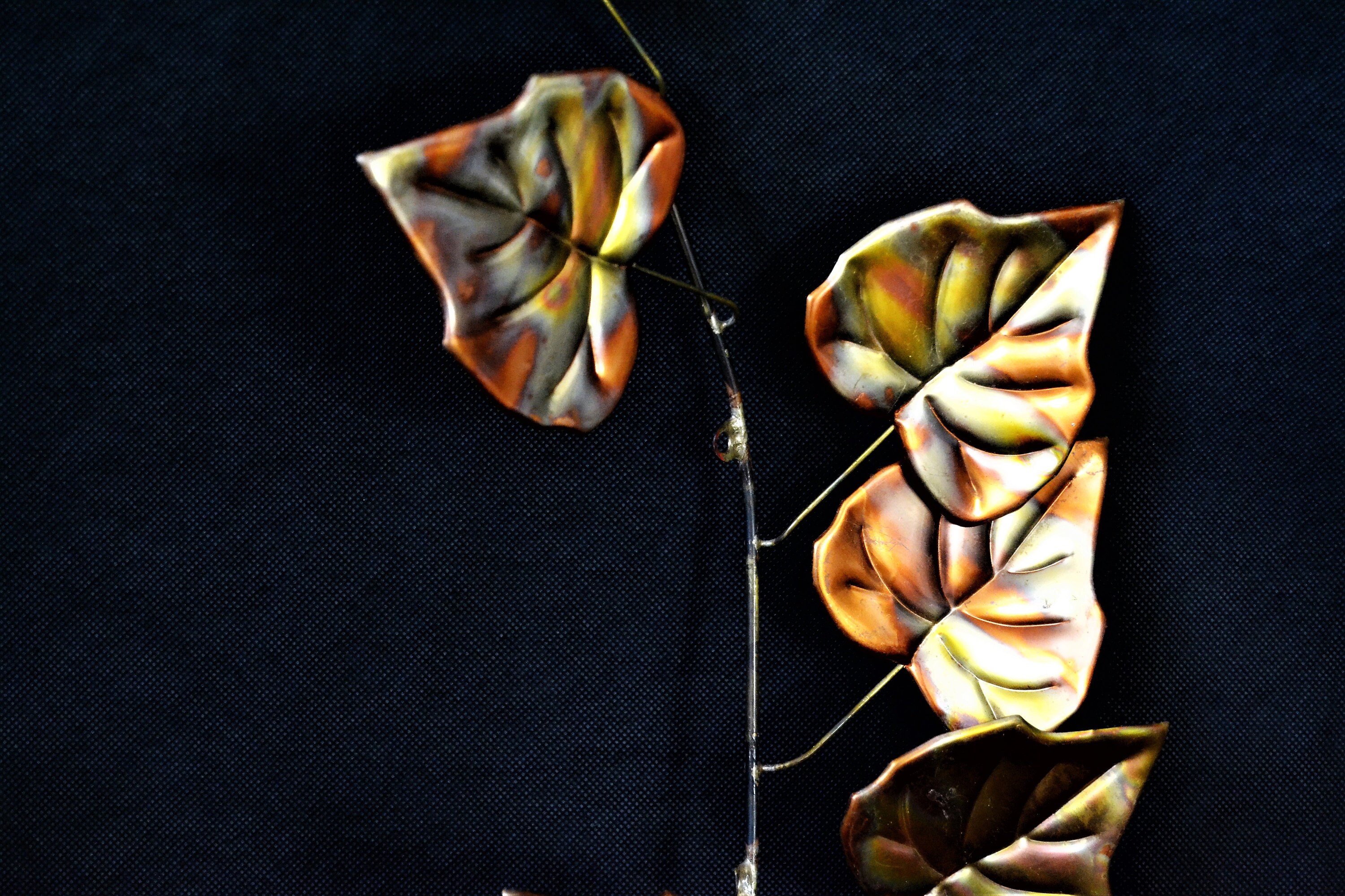 Vintage Copper Leaf Branches Wall Decor - Etsy