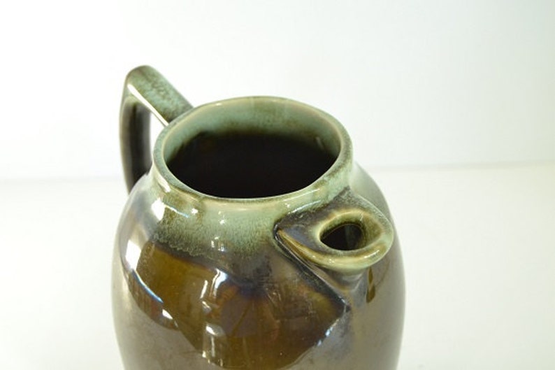 Vintage Pottery Pitcher From Pfaltzgraff Green Drip Ware - Etsy
