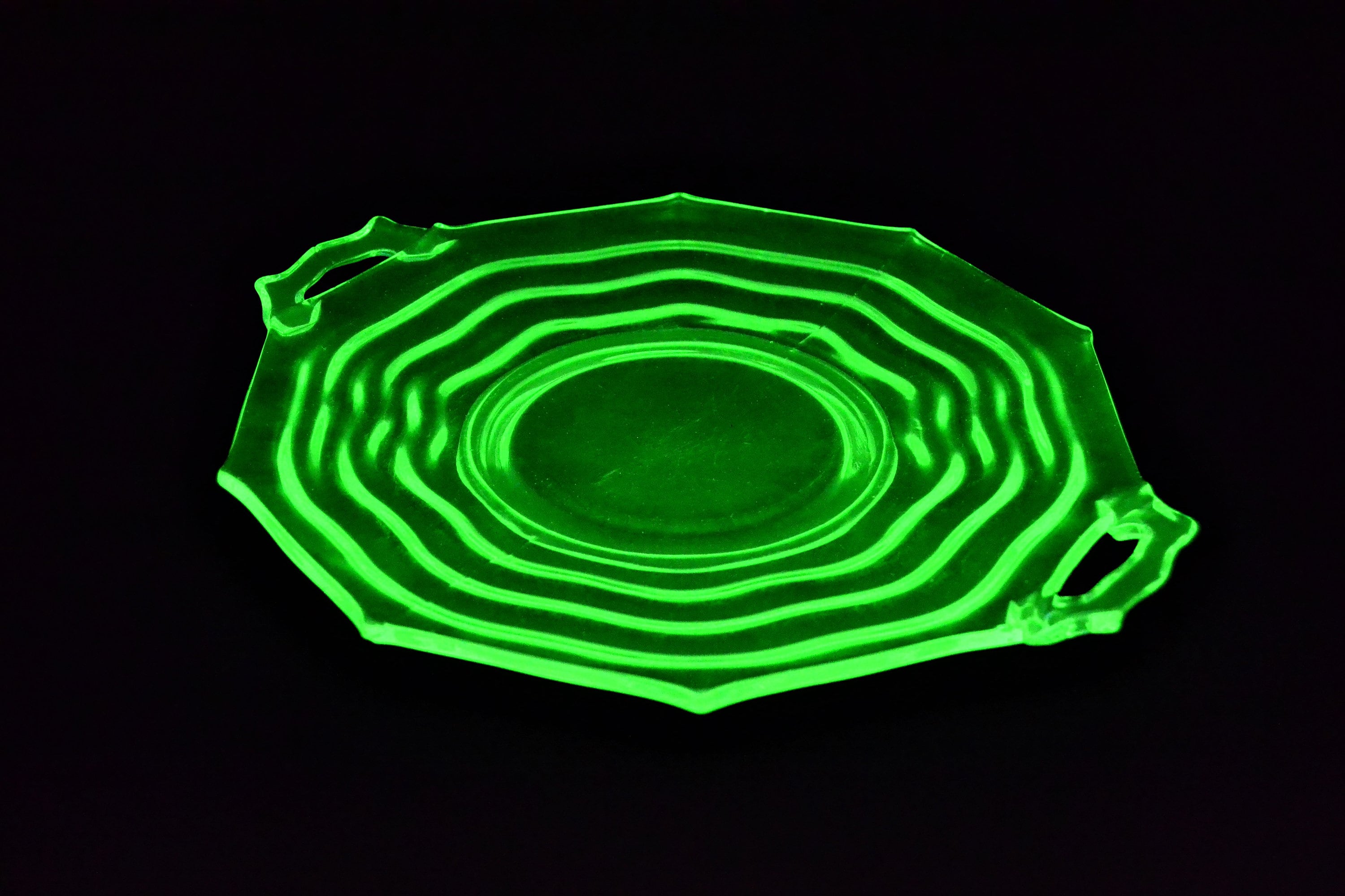 Vaseline Glass Ocean Waves Plate From D.C. Jenkin's Glass - Etsy