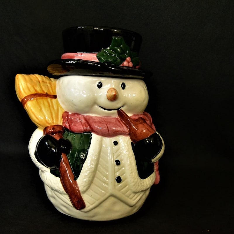 Snowman Cookie Jar - Etsy
