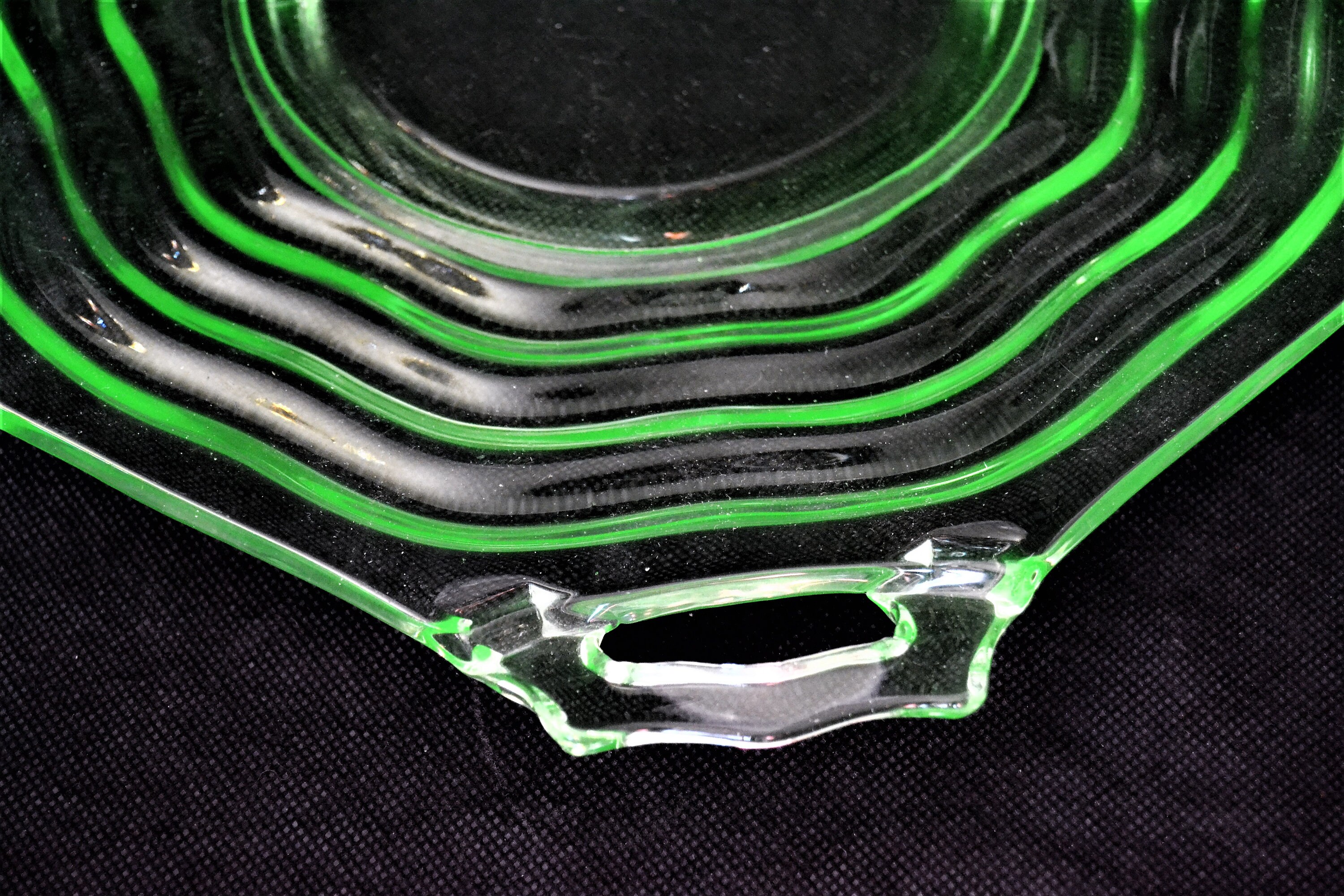 Vaseline Glass Ocean Waves Plate From D.C. Jenkin's Glass - Etsy
