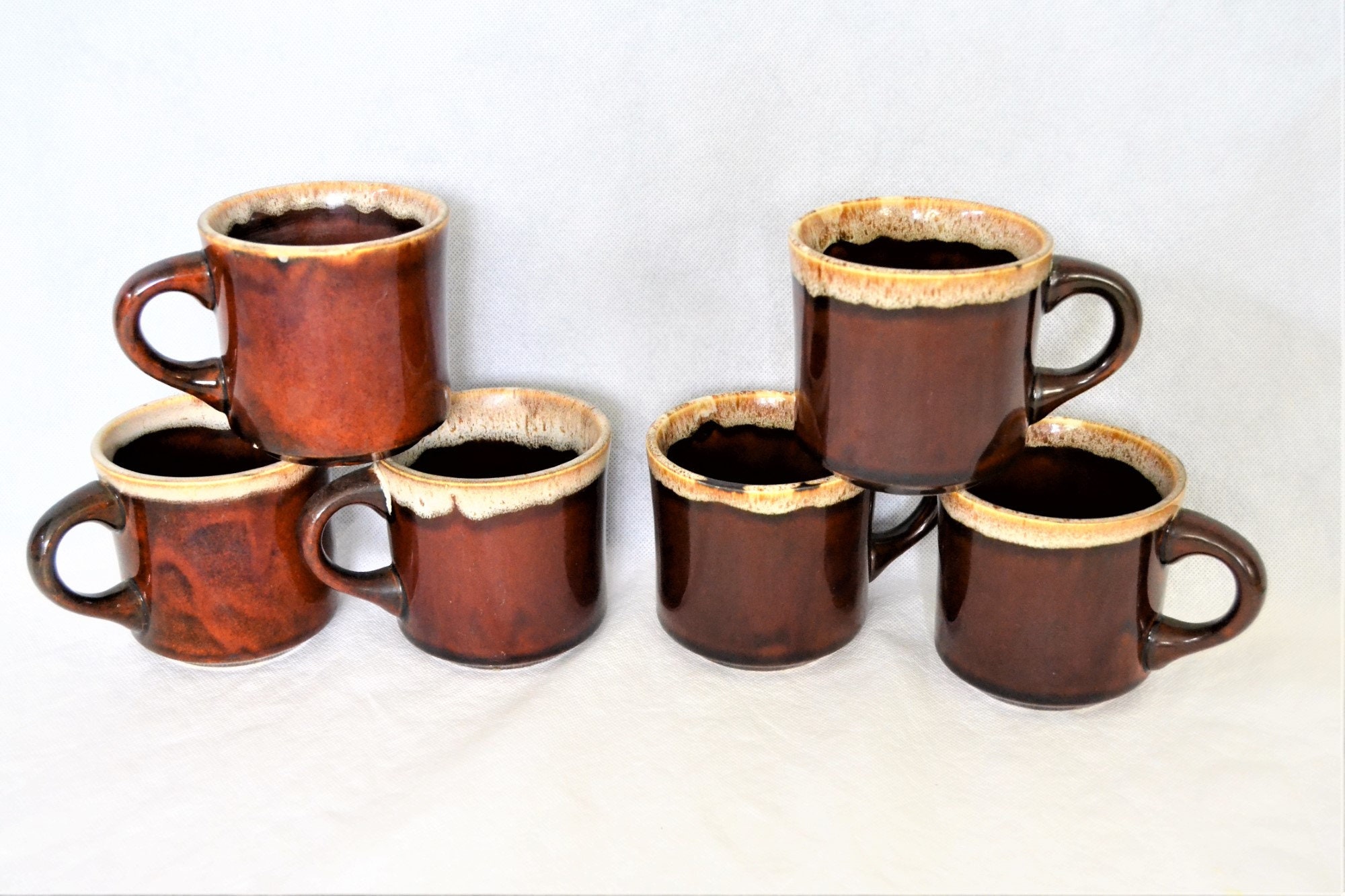 Vintage Brown Drip Coffee Mugs USA - Etsy
