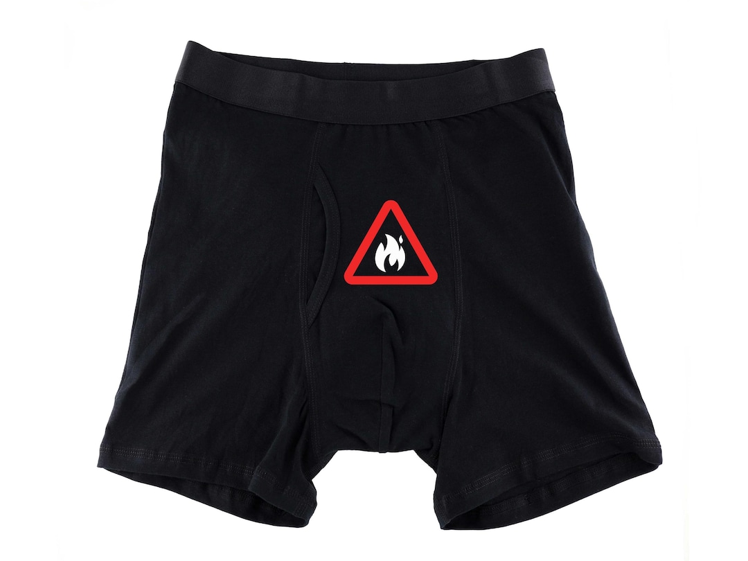 Caution Hot Stuff Boxer Briefs, Funny Valentine’s Day Gift for Him ...