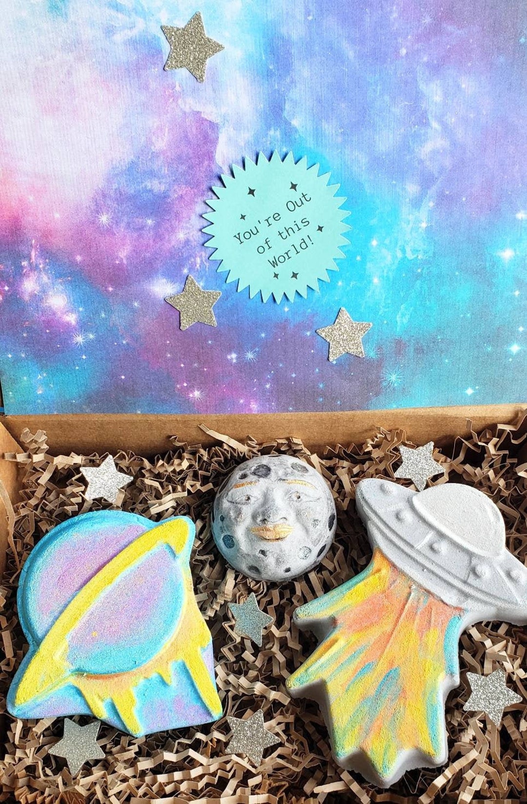 Outer Space Bath Bomb Gift Set Galaxy Spaceship Bath Bomb - Etsy