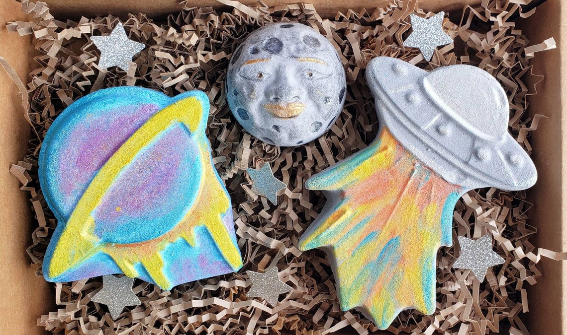Outer Space Bath Bomb Gift Set Galaxy Bath Bombs Spaceship - Etsy