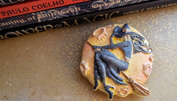 Witch Bath Bomb Halloween Bath Bomb Flying Witch Moon | Etsy