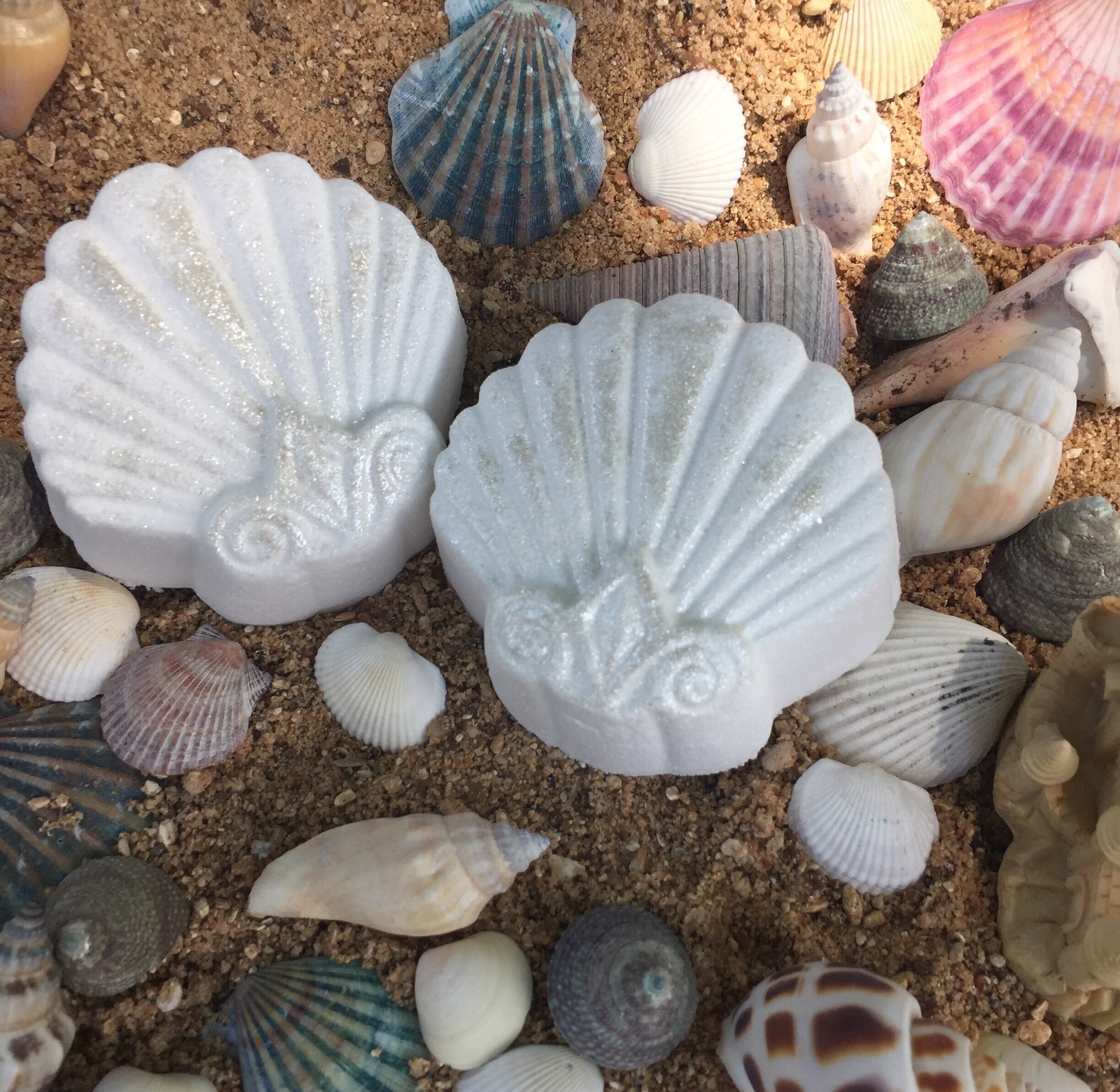 Seashell Bath Bomb Beach Wedding Favors Real Shell Inside | Etsy