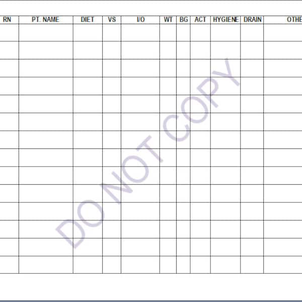 Cna Rounding Sheet - Etsy