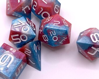 Ace-teroid Asexual Pride Resin Sharp Edge Dice Set 7 for Role Playing ...