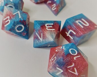 Bi-supernova Bisexual Pride Resin Sharp Edge Dice Set 7 for Role ...