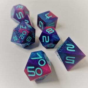Bi-supernova Bisexual Pride Resin Sharp Edge Dice Set 7 for Role ...