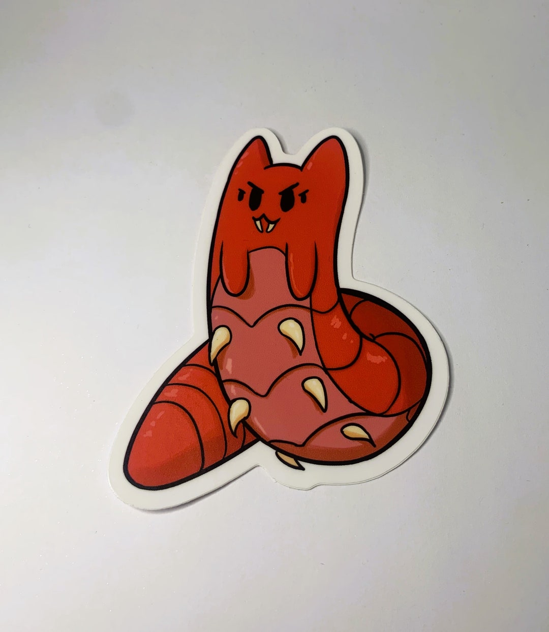 Mongolian Cat Worm Cryptid Kitty Sticker Eldritch Beans Mongolian Death ...