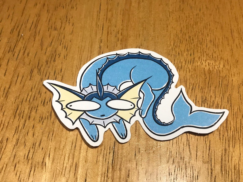 Pokemon Vaporeon Goofy Sticker - Etsy