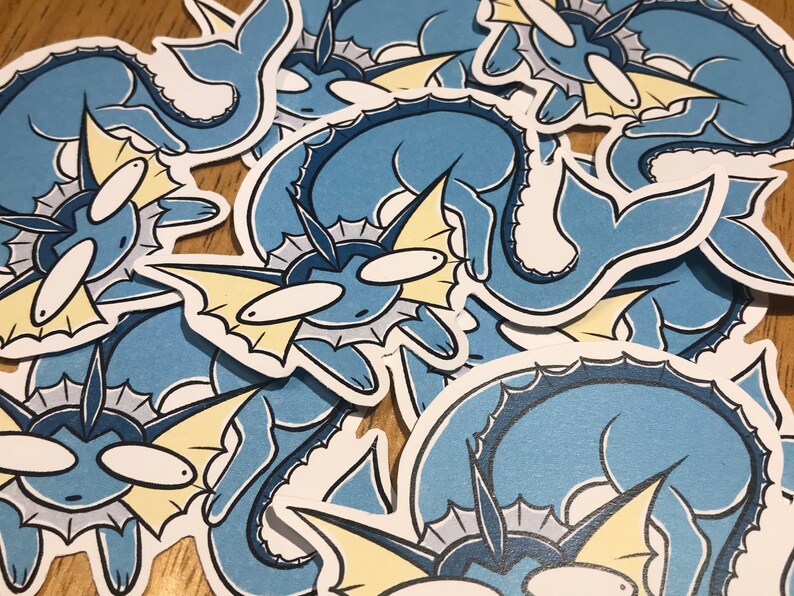 Pokemon Vaporeon Goofy Sticker - Etsy