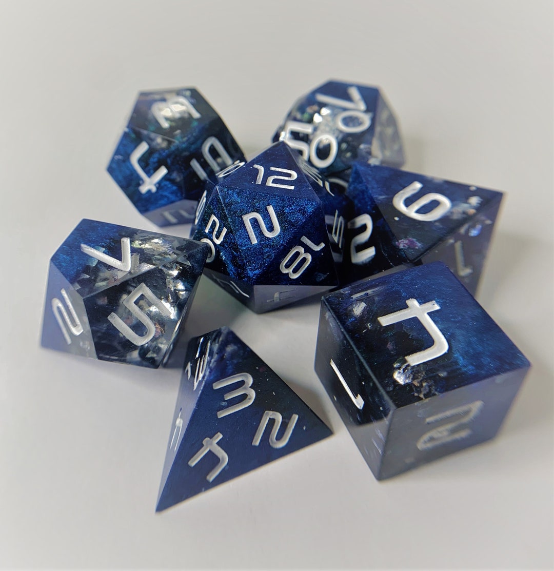 Neptune Resin Sharp Edge Dice Set 7 for Role Playing Games, Dungeons ...