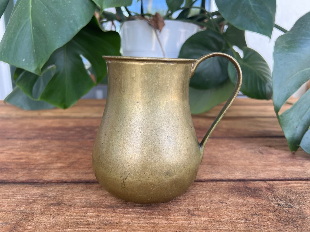 Vintage Heavyweight Brass Pitcher | Antique | Drinkware | Serveware ...