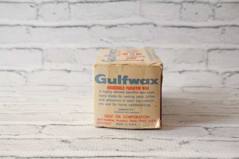 Vintage Gulfwax Paraffin Wax | 1 Pound | Vintage Box | Gulf Oil ...