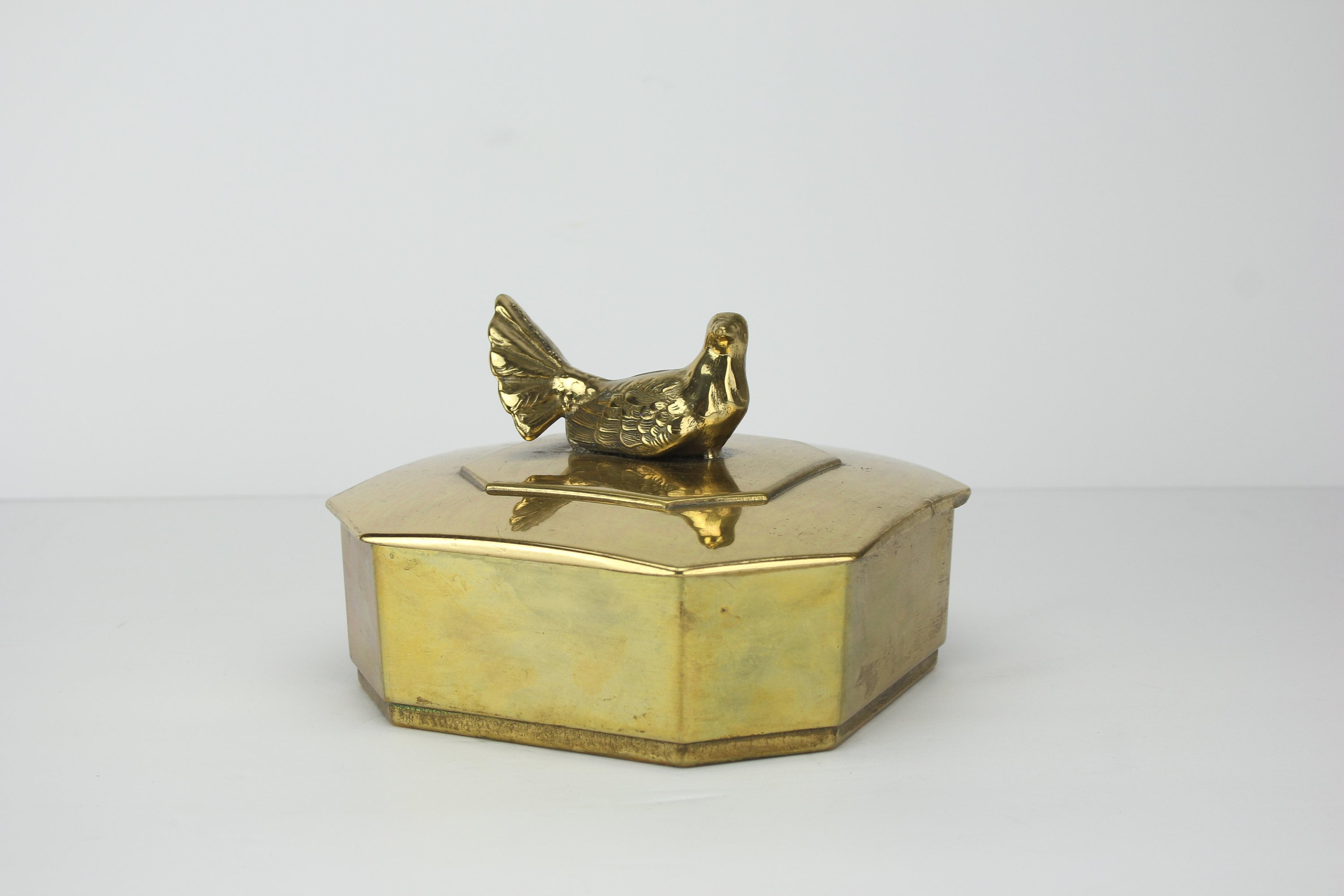 Vintage Brass Trinket Box Made in Italy Bird Mid-century - Etsy