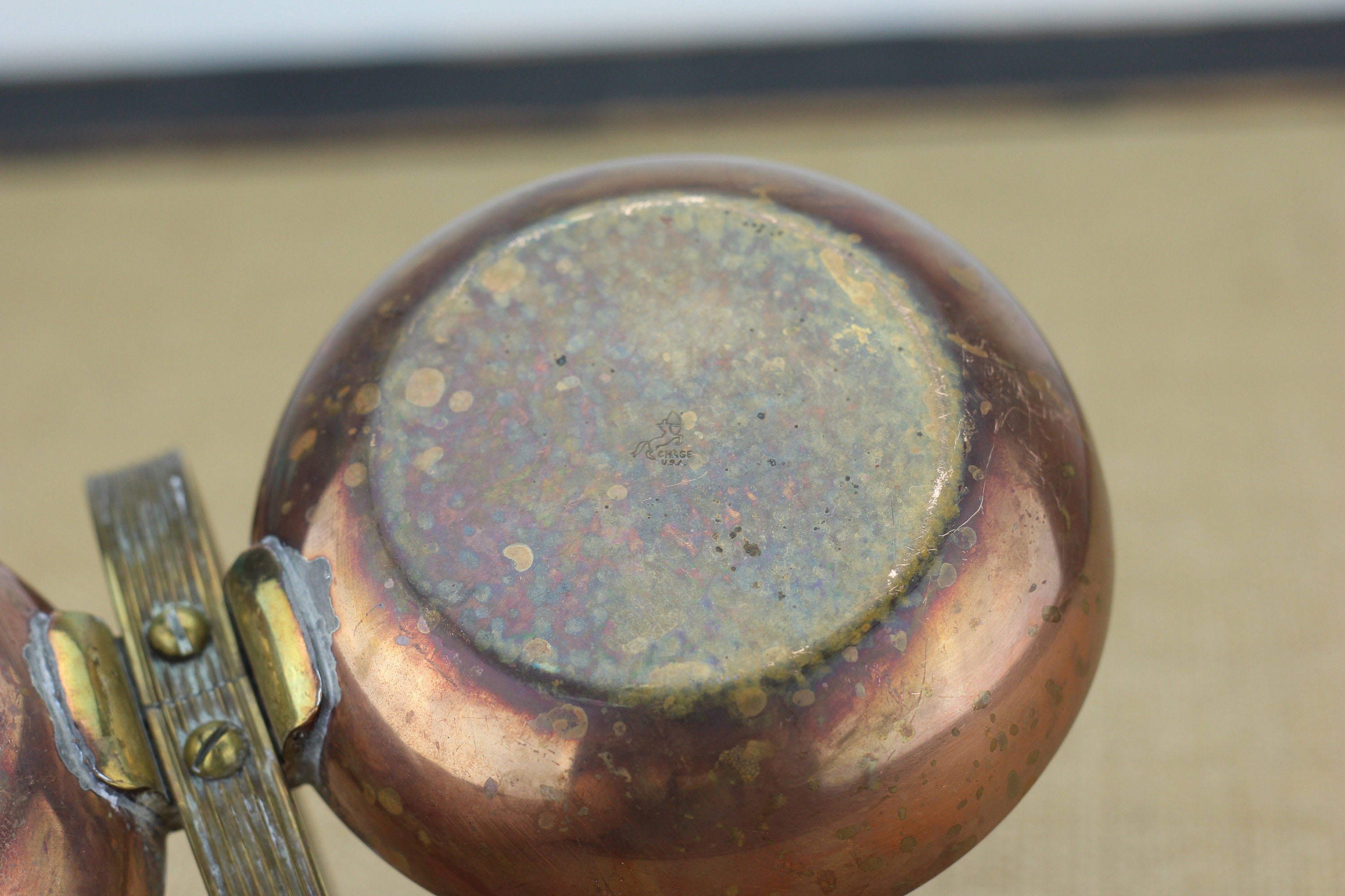 Vintage 1930s CHASE Copper Nut Dish Brass Handle Candy & - Etsy