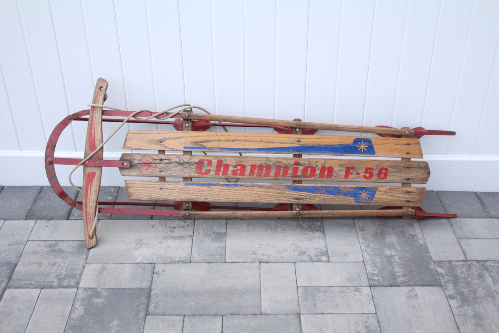 Vintage Wood Snow Sled Champion F-56 Children's Toy - Etsy