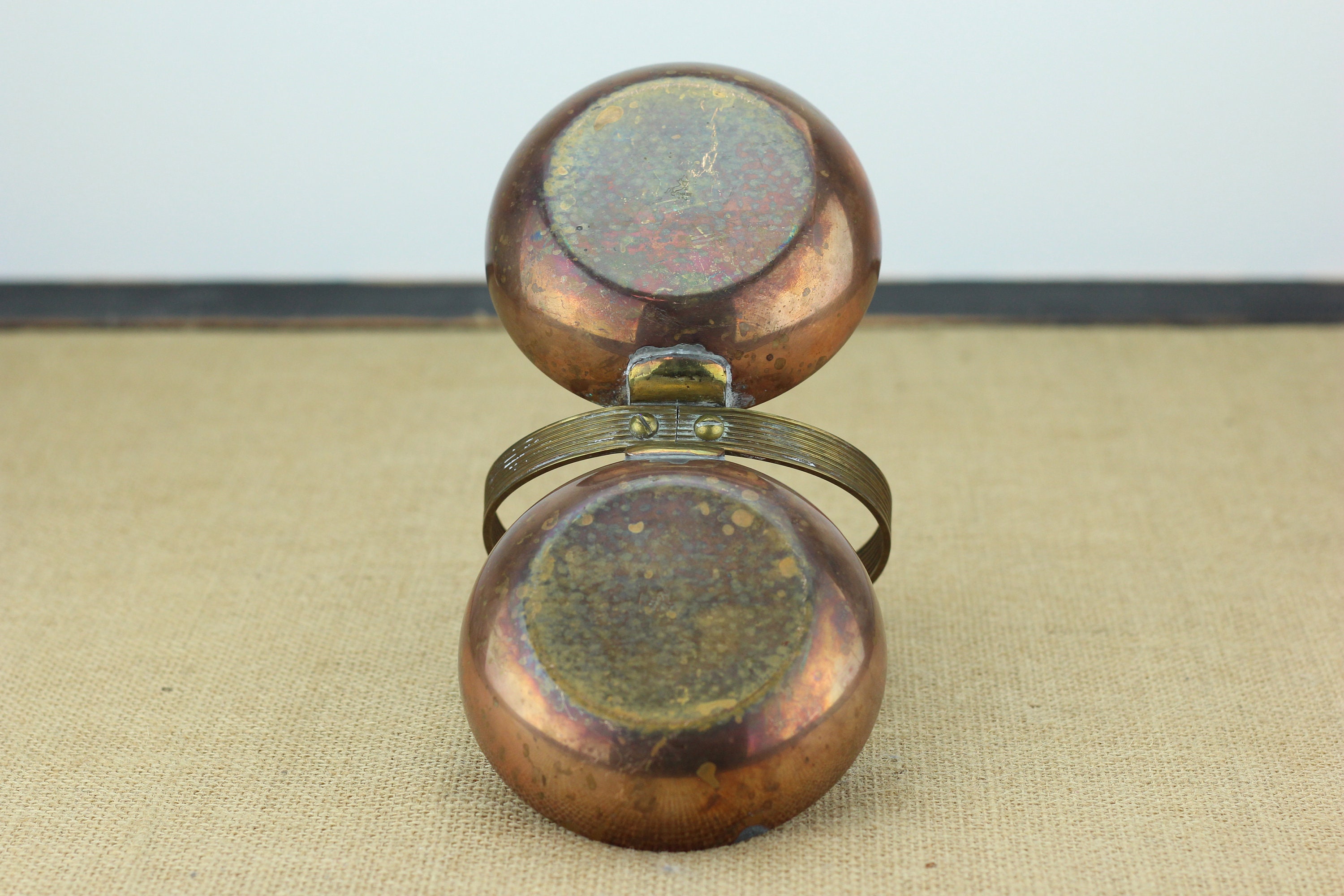 Vintage 1930s CHASE Copper Nut Dish Brass Handle Candy & - Etsy