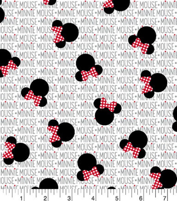 Minnie Mouse Fabric by the Cut Cartoon Print 100% Cotton - Etsy