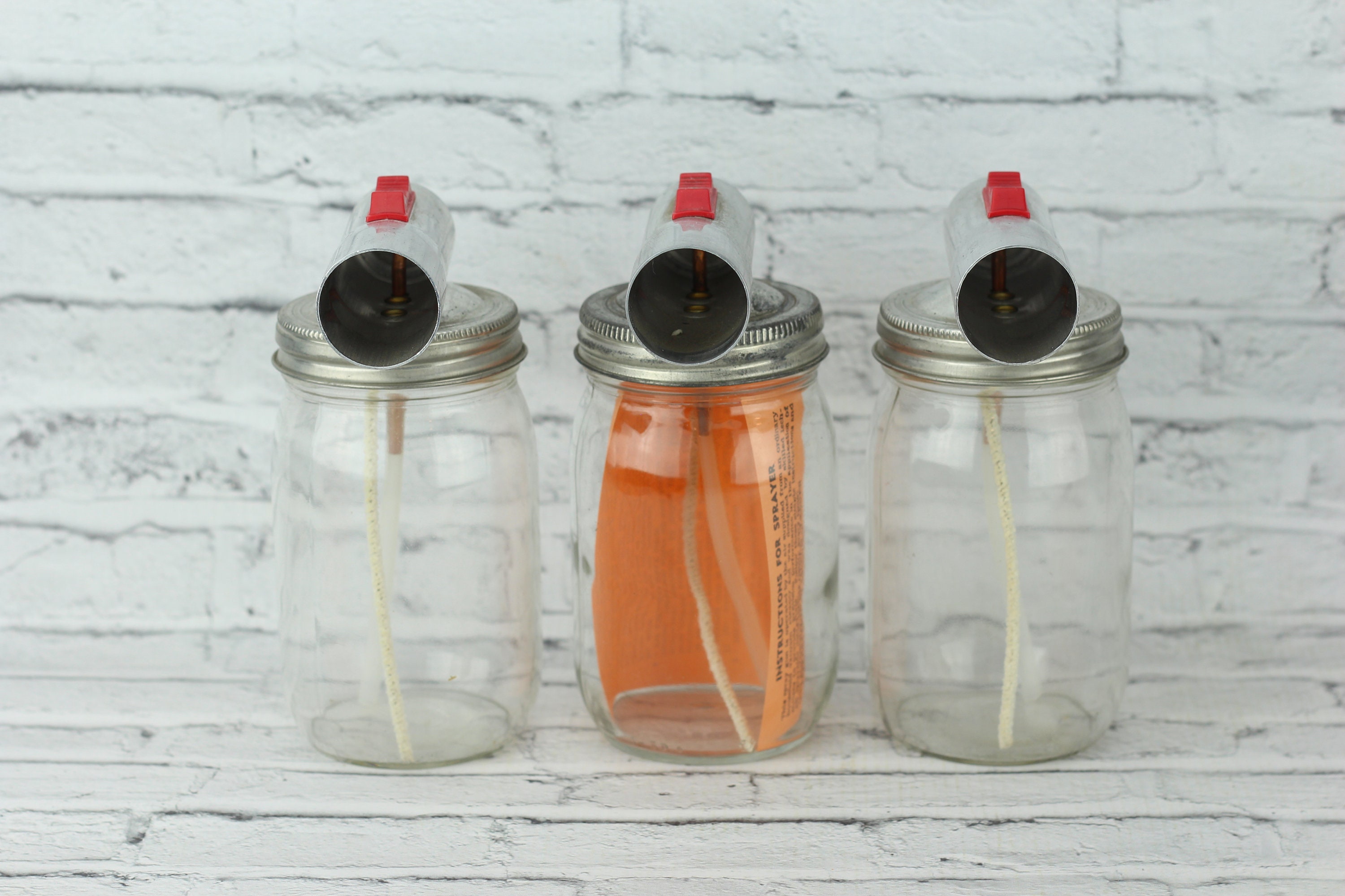 Vintage Mason Jar Sprayer Set of 3 Spray Gun clear Glass - Etsy