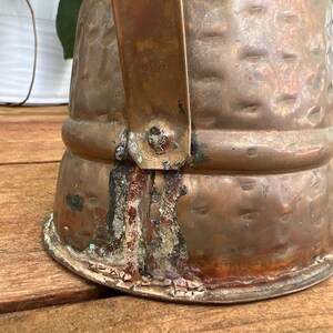 Vintage Hammered Copper Pitcher | Spout | Handle | Antique Patina ...