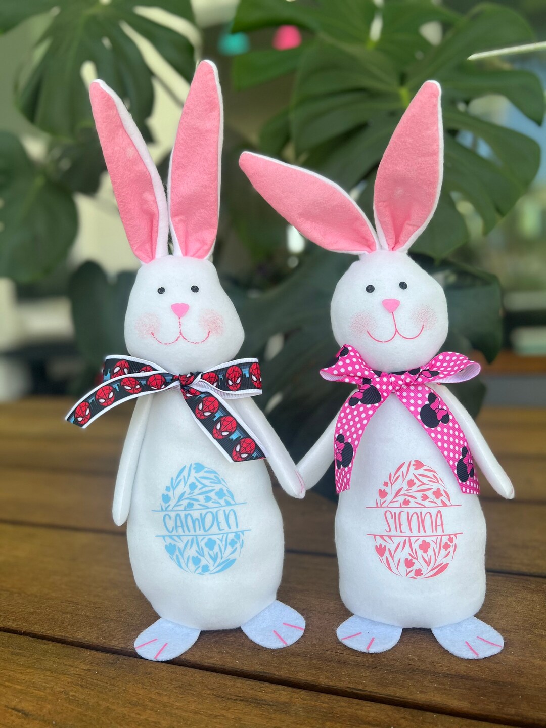 Personalized Easter Bunny | Plush Rabbit | Custom Name | Pink | Blue ...
