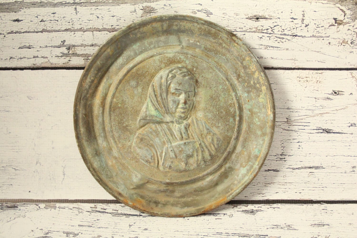 Vintage Solid Brass Wall Plate Hanging Old Woman With Head - Etsy
