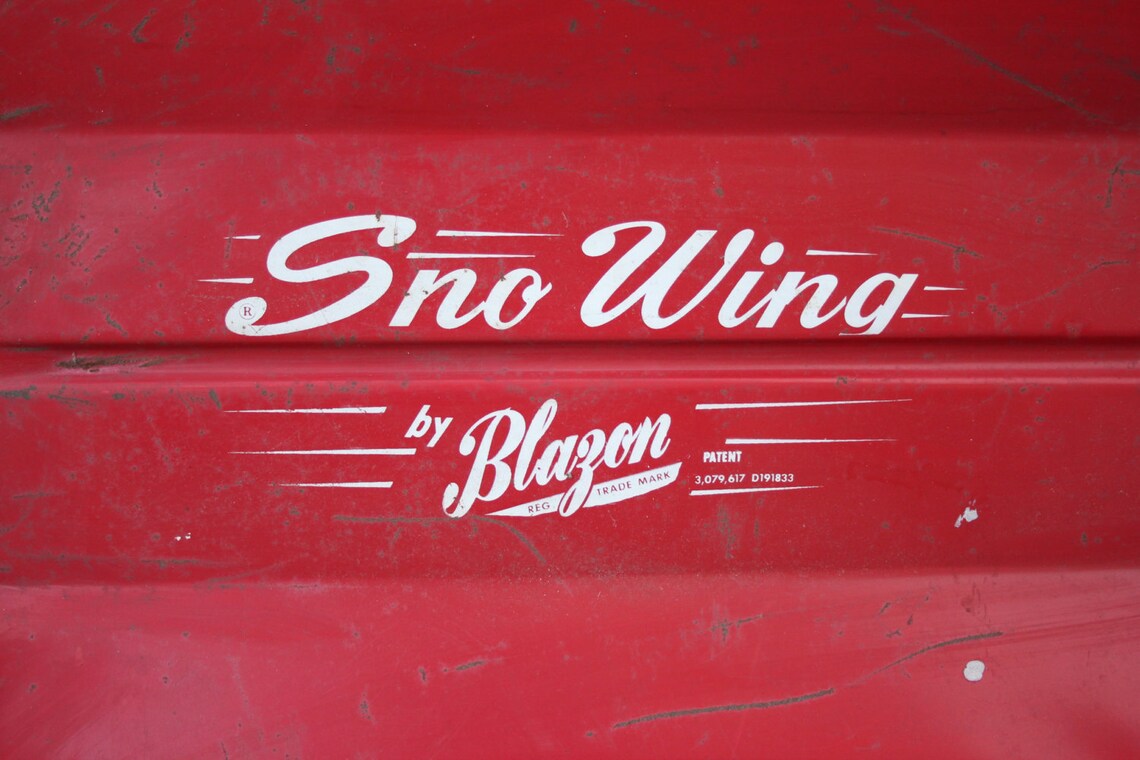 Vintage Sno-wing Metal Snow Sled Blazon Children's Toys - Etsy
