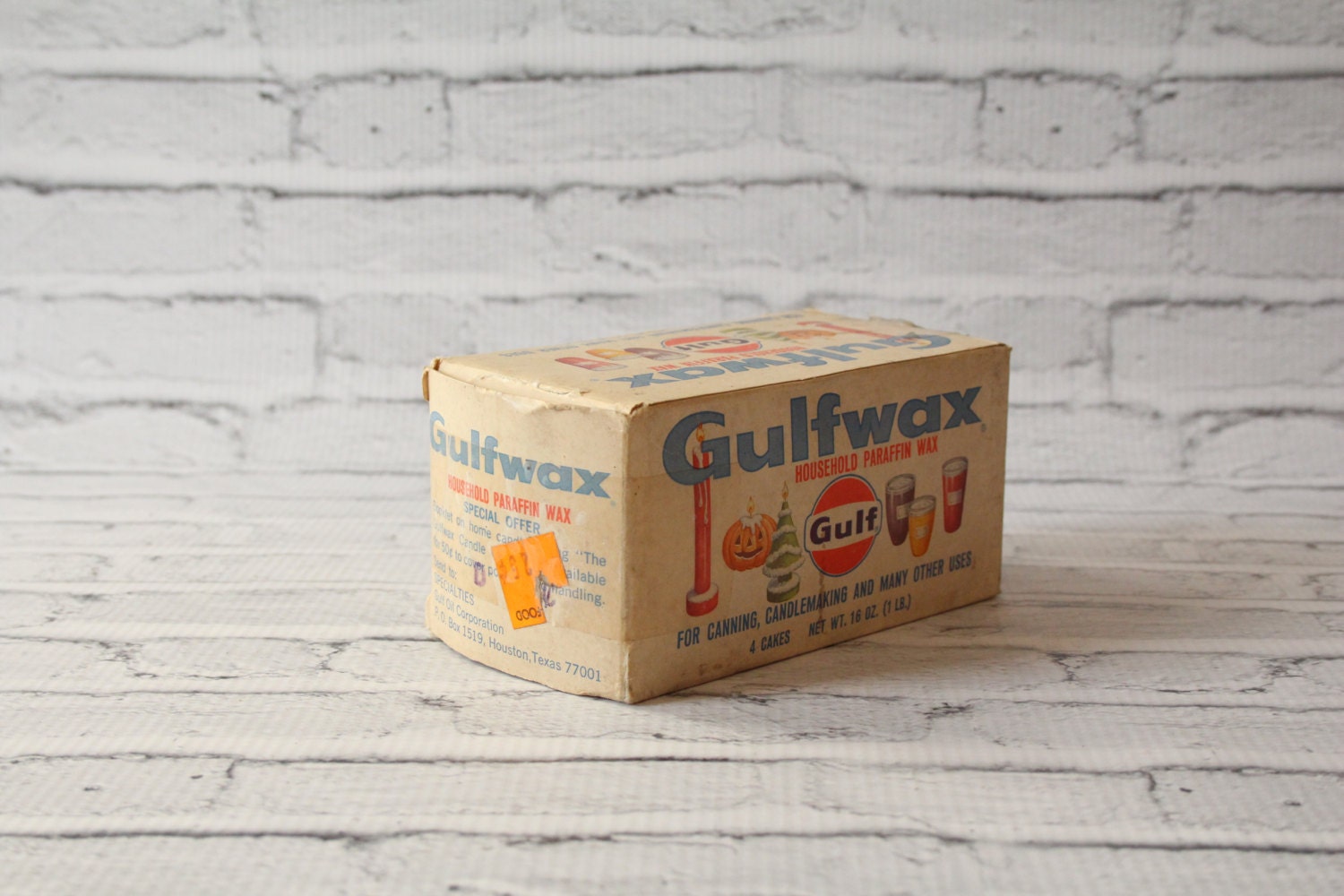 Vintage Gulfwax Paraffin Wax | 1 Pound | Vintage Box | Gulf Oil ...