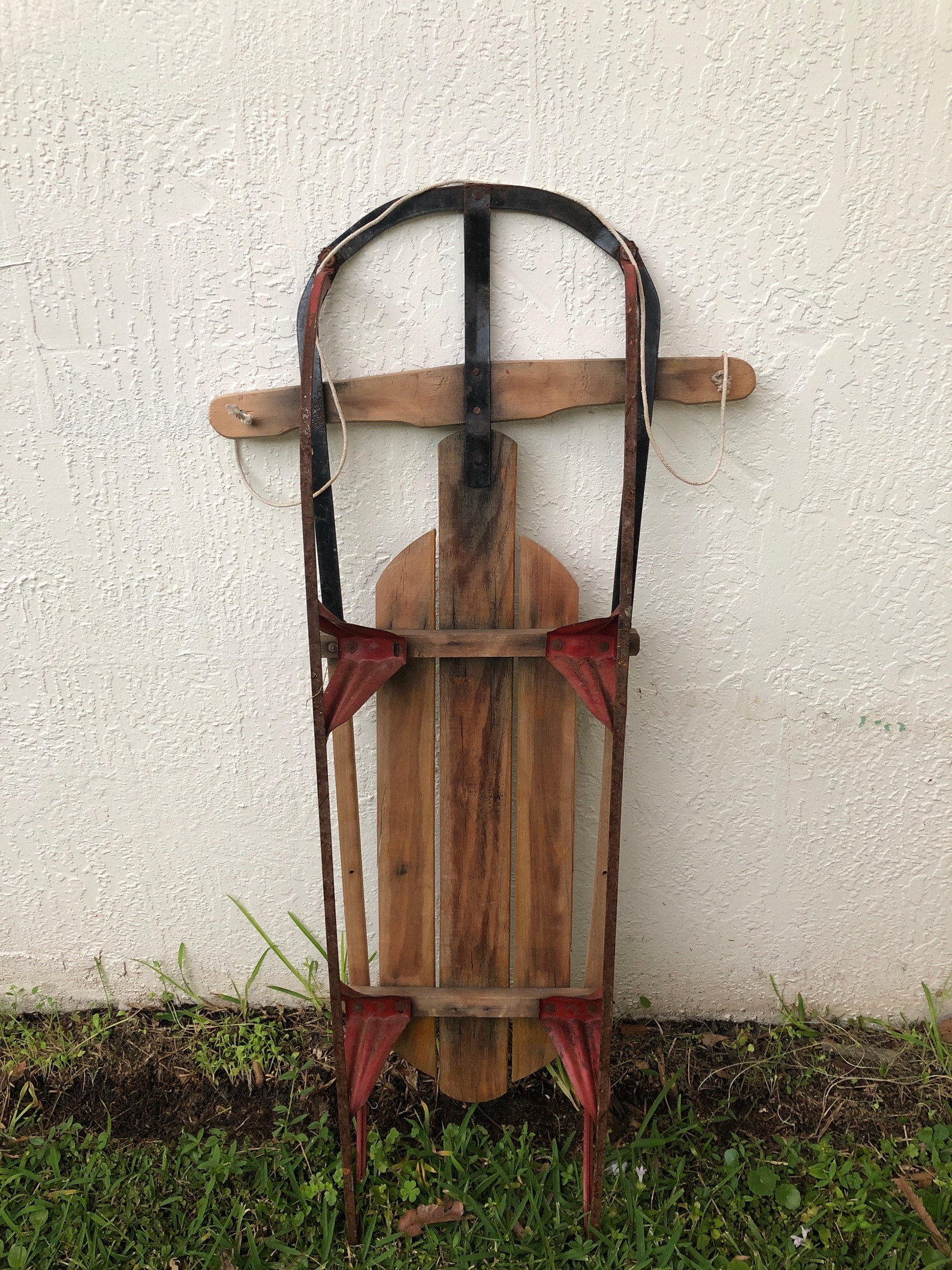 Vintage Fleet Wing Wood Snow Sled Children's Toy Red | Etsy