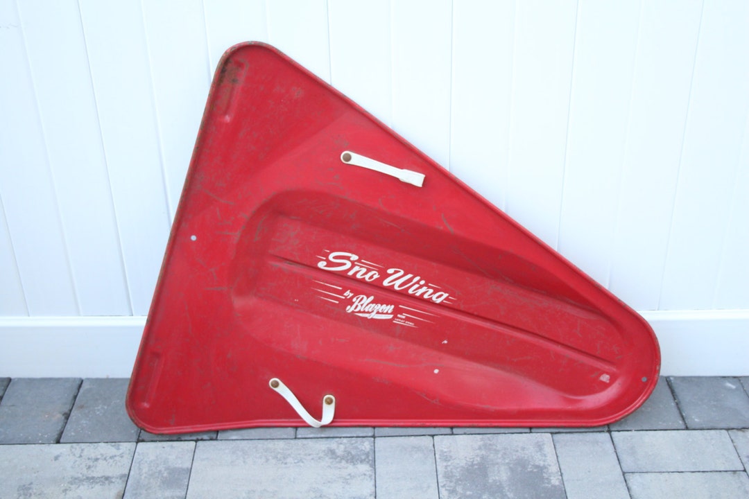 Vintage Sno-wing Metal Snow Sled | Blazon Children's Toys | Red Metal ...