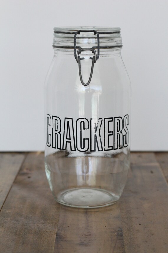 Vintage Glass Crackers Canister 2 Liter Capacity Triomphe - Etsy