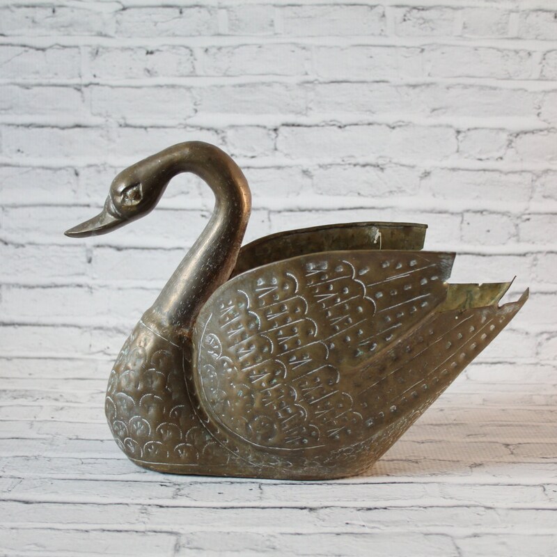 Brass Swan Planter - Etsy