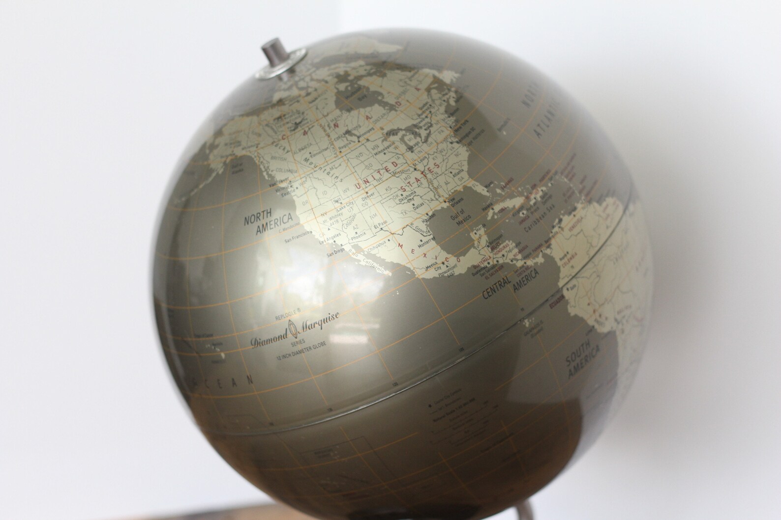 Vintage Replogle Diamond Marquise Globe Metallic Gold Sheen - Etsy