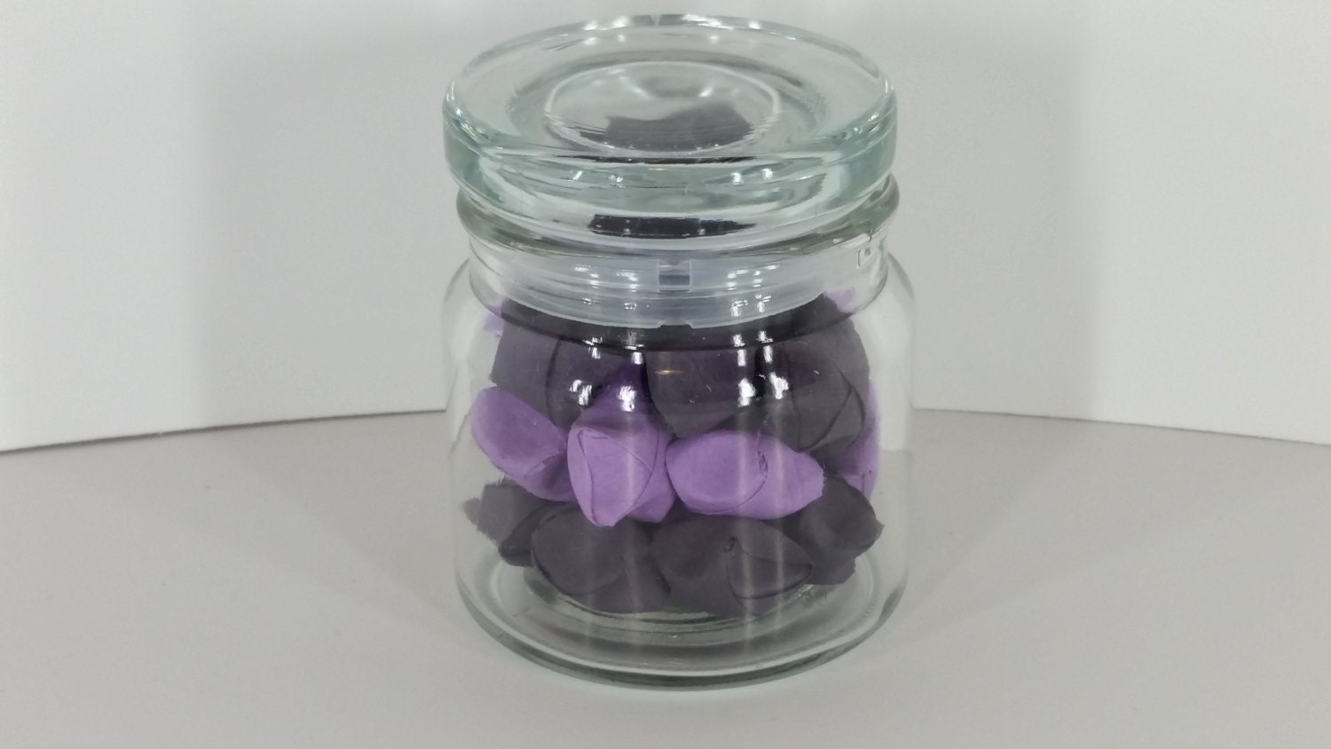 Small Round Glass Jar With Lid - Custom Handmade Paper Origami Stars - Etsy