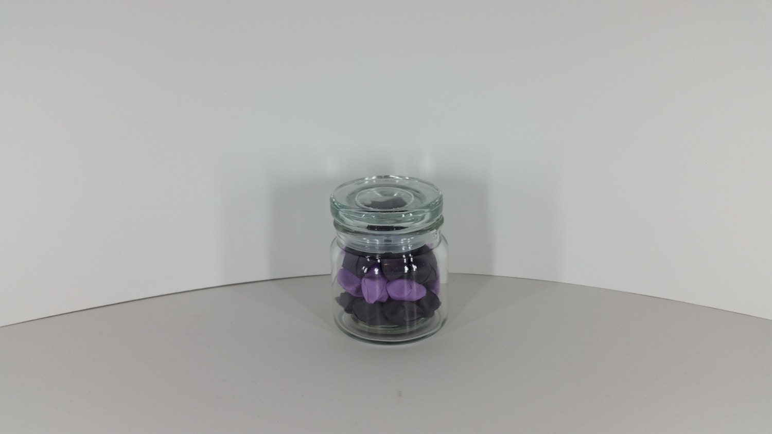Small Round Glass Jar With Lid - Custom Handmade Paper Origami Stars - Etsy