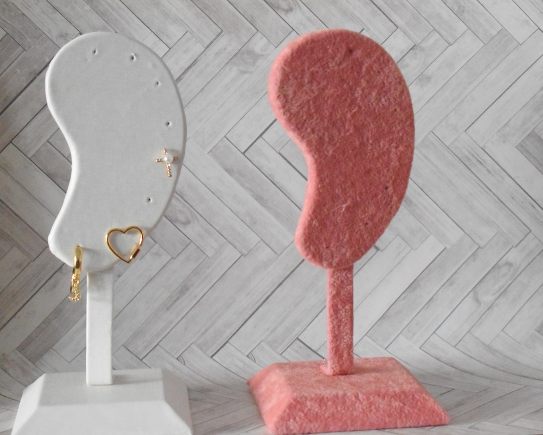 Fashion Ear Shaped Earring Display Stand Microfiber Earring Holder Ear ...