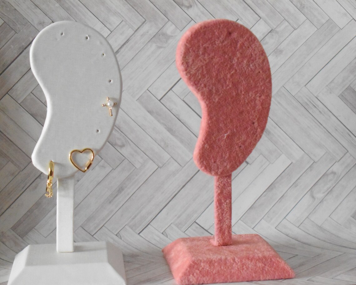 Fashion Ear Shaped Earring Display Stand Microfiber Earring - Etsy