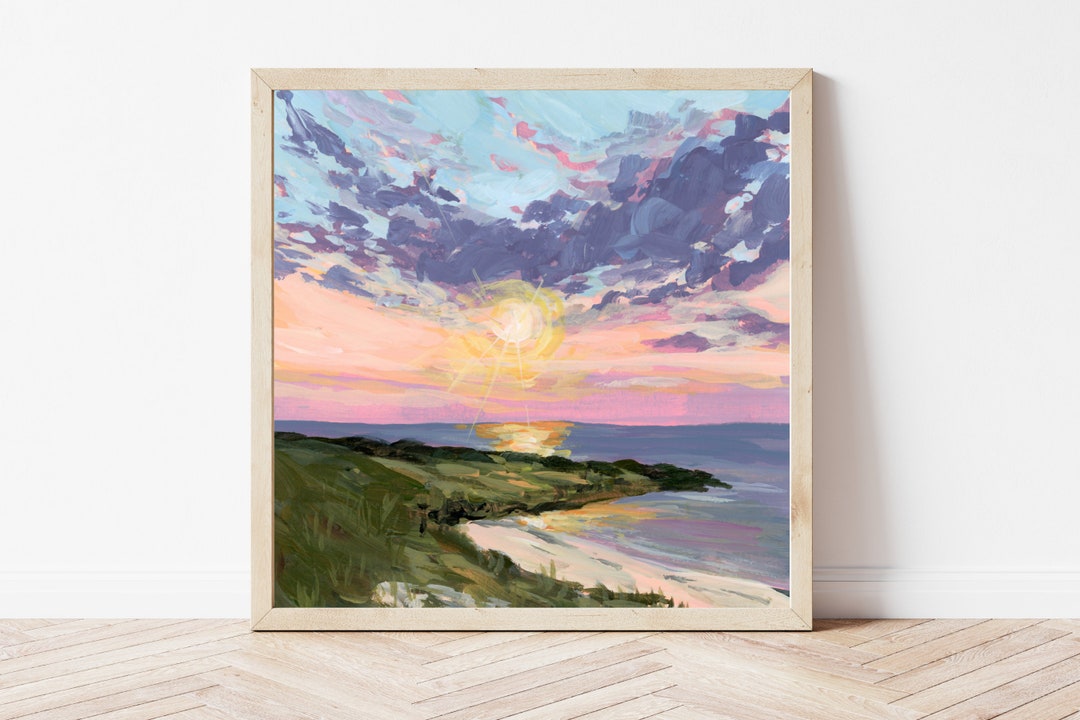 Outer Banks Fine Art Print, Beach Landscape Painting, Sunset Art Print ...