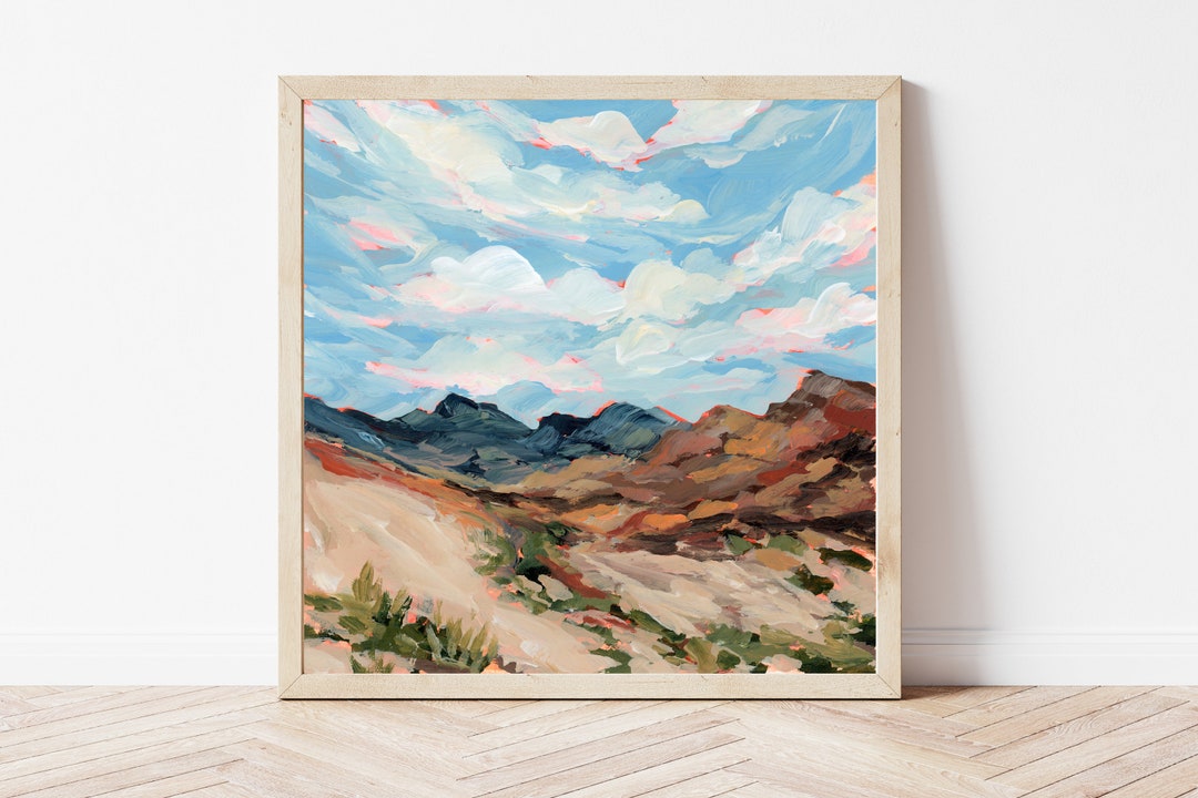 NEVADA PRINT, Mojave Desert Landscape Painting, Nevada Gift, Nevada ...