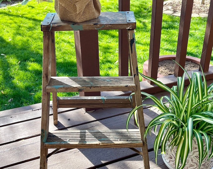Wood Folding Step Ladder Plant Stand - Etsy