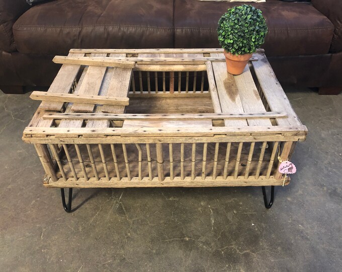 Antique Chicken Coop Coffee Table Primitive Coffee Table Rustic Wood ...