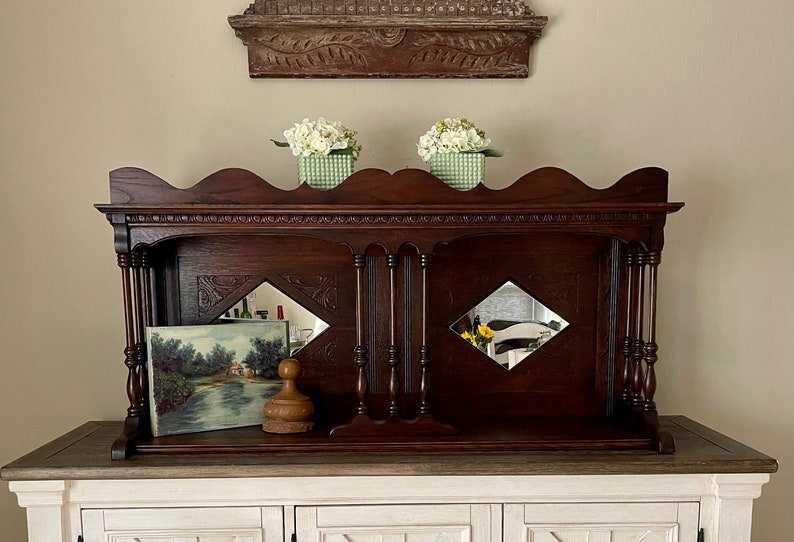 Antique Wood Mantle Mirror Shelf Mantle Topper Bar Topper - Etsy