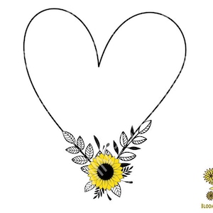 Heart Frame Svg, Frames Svg, Sunflower Svg, Monogram Frame Svg ...