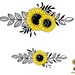 Sunflower Svg, Dividers Svg, Floral Svg, Botanical Svg, Border Svg ...